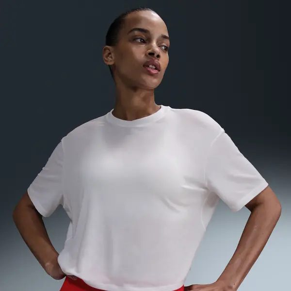 Nike Dri-fit Cropped Short-sleeve Top - White