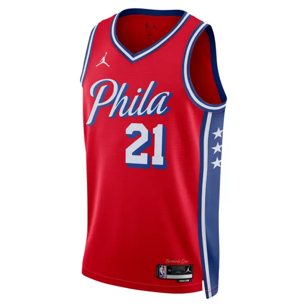 JORDAN Philadelphia 76ers Statement Edition Dri-fit Nba Swingman Jersey - Red