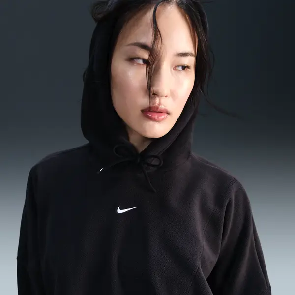 Nike One Oversized Therma-fit Pullover Fleece Hoodie - Black