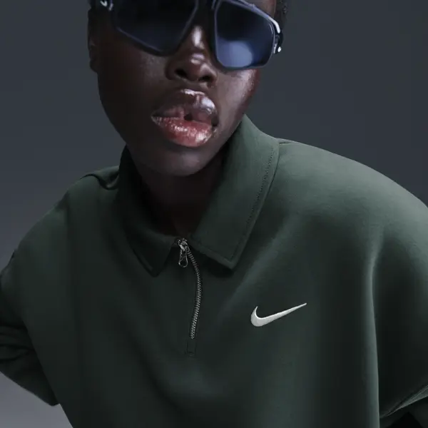 Nike Sportswear Phoenix Fleece Oversized 1/4-zip Polo - Green