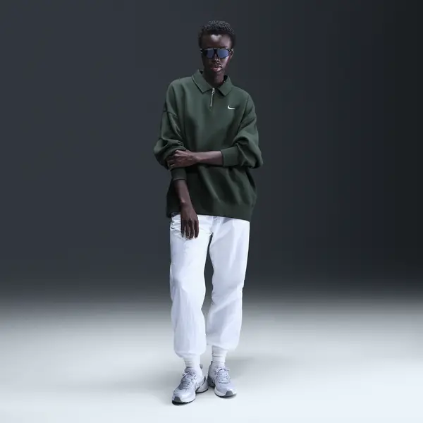 Nike Sportswear Phoenix Fleece Oversized 1/4-zip Polo - Green