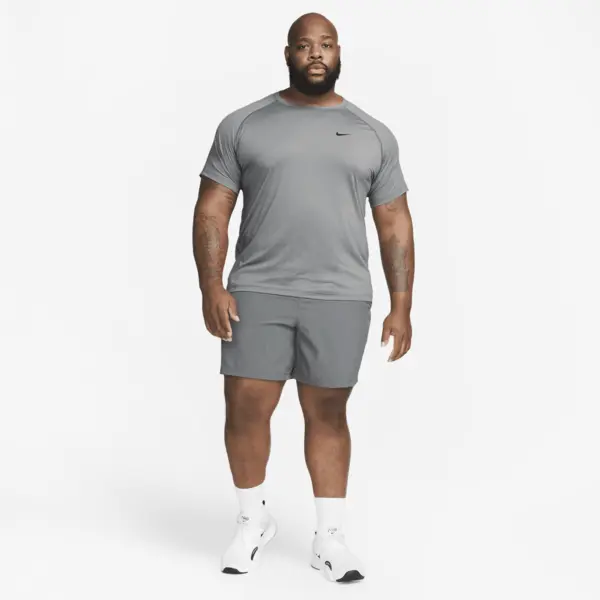 Nike Ready Dri-fit Short-sleeve Fitness Top - Grey
