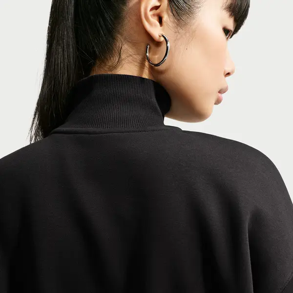 Nike Sportswear Phoenix Fleece 1/4-zip Cropped Sweatshirt - Black