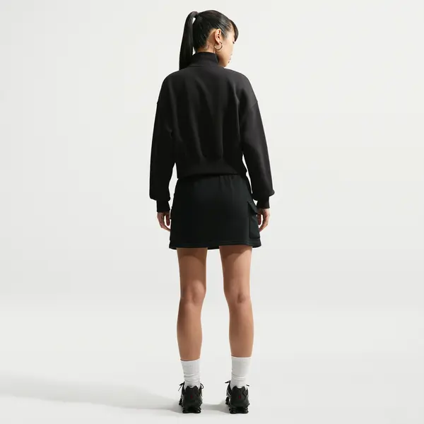 Nike Sportswear Phoenix Fleece 1/4-zip Cropped Sweatshirt - Black