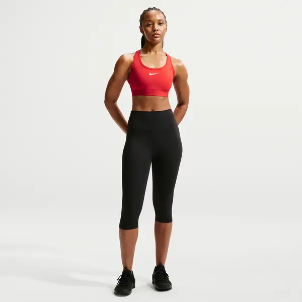 Nike Swoosh Medium-support Padded Sports Bra - Red
