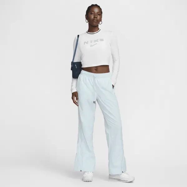 Nike Sportswear Chill Knit Slim Long-sleeve Cropped Graphic T-shirt - White