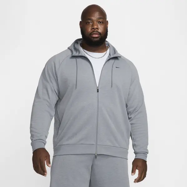 Nike Primary Fleece Dri-fit Uv Full-zip Performance Hoodie - Grey