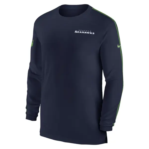 Nike Seattle Seahawks Sideline Coach Dri-fit Nfl Long-sleeve Top - Blue