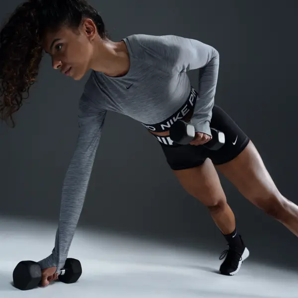 Nike Pro Dri-fit Cropped Long-sleeve Top