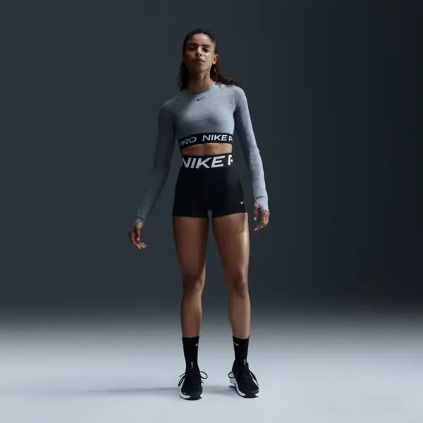 Nike Pro Dri-fit Cropped Long-sleeve Top