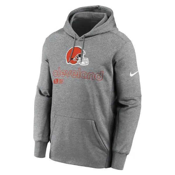 Nike Nfl Cleveland Browns Therma Pullover Hoodie - Grey
