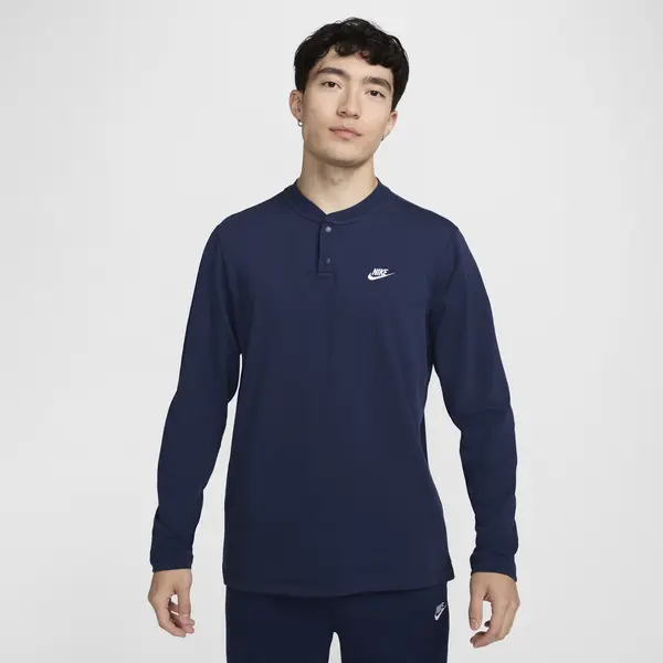 Nike Club Long-sleeve Henley - Blue
