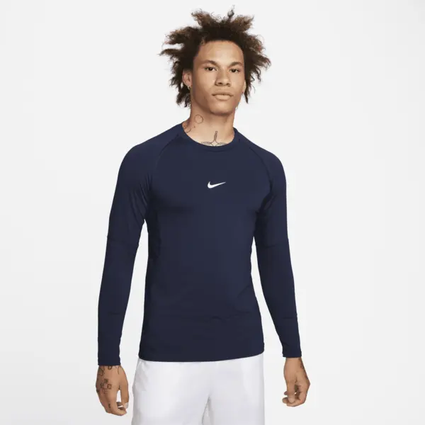 Nike Pro Dri-fit Slim Long-sleeve Fitness Top - Blue