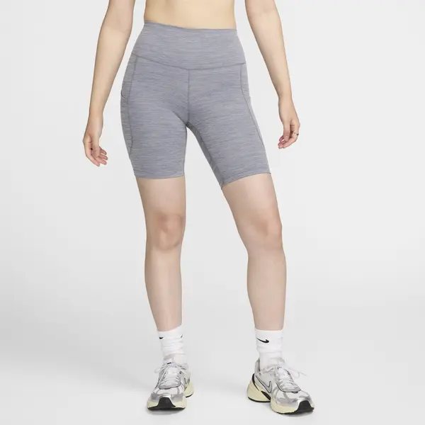 Nike High-waisted 8" Biker Shorts With Pockets - Grey