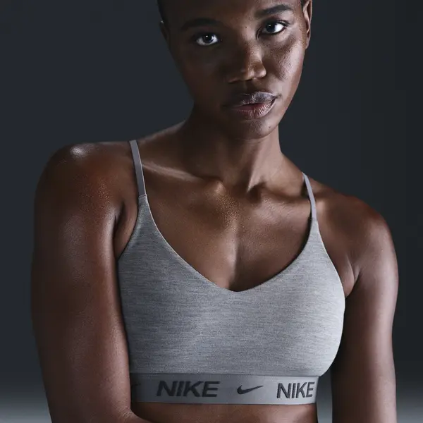 Nike Indy Light Support Padded Adjustable Sports Bra - Grey