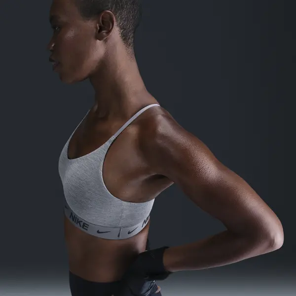 Nike Indy Light Support Padded Adjustable Sports Bra - Grey