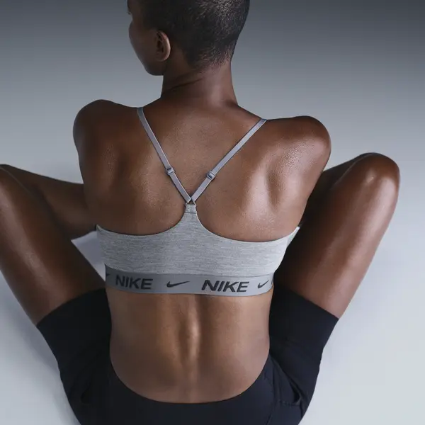 Nike Indy Light Support Padded Adjustable Sports Bra - Grey
