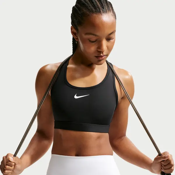 Nike Swoosh Medium-support Padded Sports Bra - Black