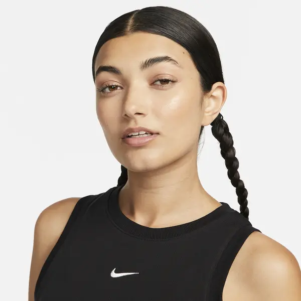 Nike Sportswear Chill Knit Tight Cropped Mini-rib Tank Top - Black