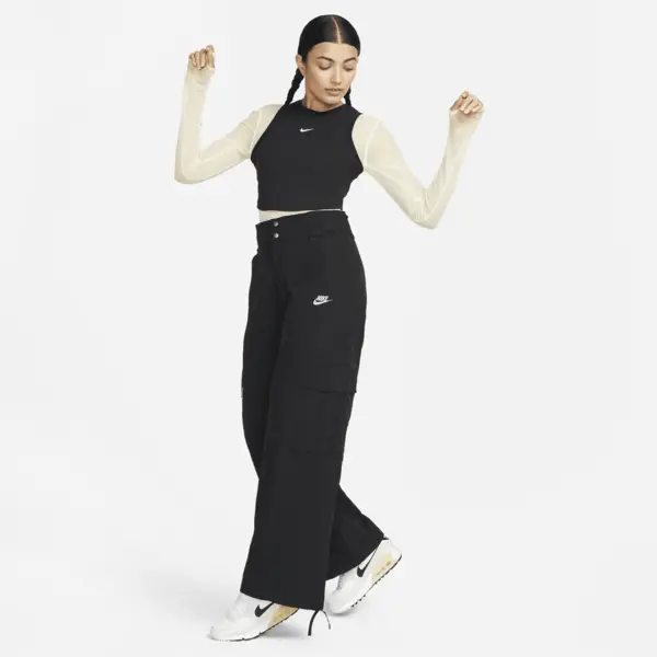 Nike Sportswear Chill Knit Tight Cropped Mini-rib Tank Top - Black