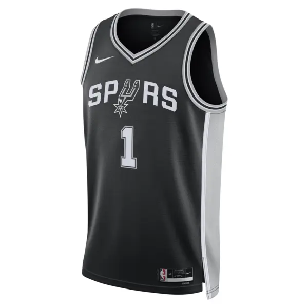 Nike San Antonio Spurs Icon Edition 2022/23 "victor Wembanyama" Dri-fit Nba Swingman Jersey - Black