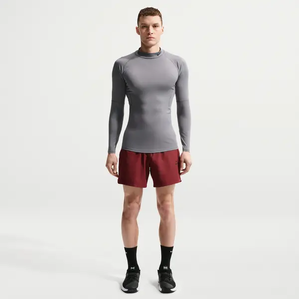 Nike Pro Dri-fit Mock-neck Long-sleeve Top - Grey