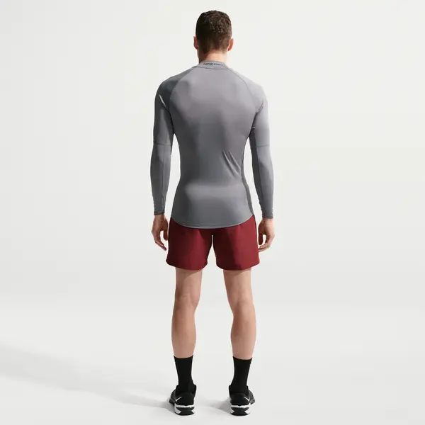 Nike Pro Dri-fit Mock-neck Long-sleeve Top - Grey