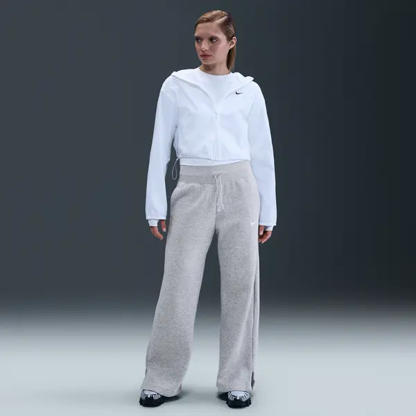 Nike Phoenix Fleece High-waisted Wide-leg Sweatpants - Grey