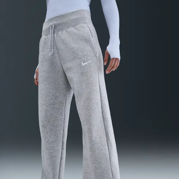 Nike Phoenix Fleece High-waisted Wide-leg Sweatpants - Grey