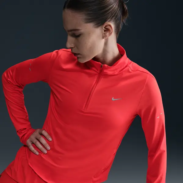 Nike Swift Dri-fit Uv 1/4-zip Running Top - Red