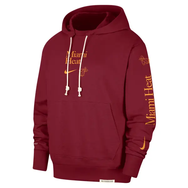 Nike Miami Heat Standard Issue Courtside Dri-fit Nba Hoodie - Red