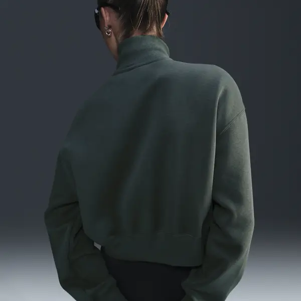Nike Sportswear Phoenix Fleece 1/4-zip Cropped Sweatshirt - Green