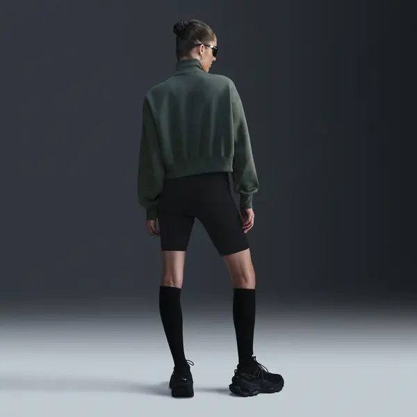 Nike Sportswear Phoenix Fleece 1/4-zip Cropped Sweatshirt - Green