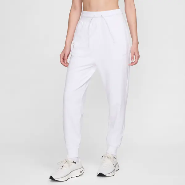 Nike Dri-fit One High-waisted 7/8 French Terry Jogger Pants - White