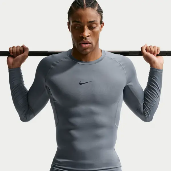 Nike Pro Dri-fit Tight Long-sleeve Fitness Top - Grey