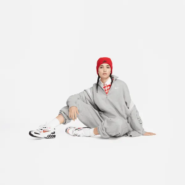 Nike Sportswear Phoenix Fleece 1/4-zip Cropped Sweatshirt - Grey