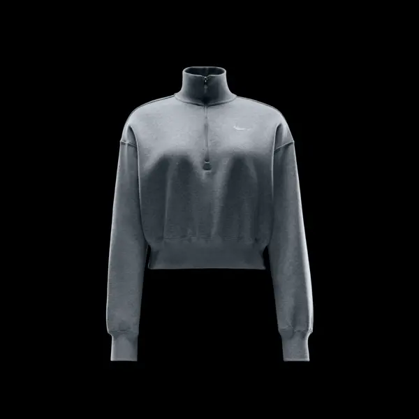 Nike Sportswear Phoenix Fleece 1/4-zip Cropped Sweatshirt - Grey