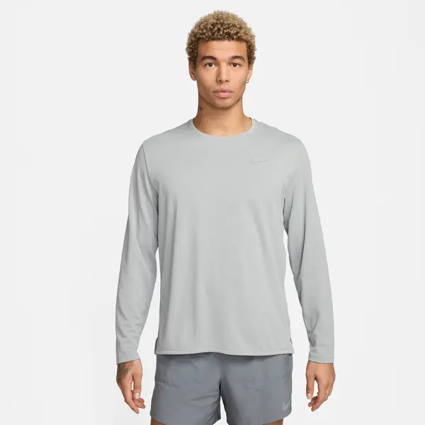 Nike Miler Dri-fit Long-sleeve Running Top - Grey