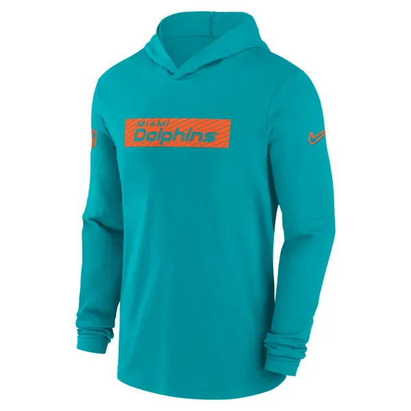 Nike Miami Dolphins Sideline Dri-fit Nfl Long-sleeve Hooded Top - Green