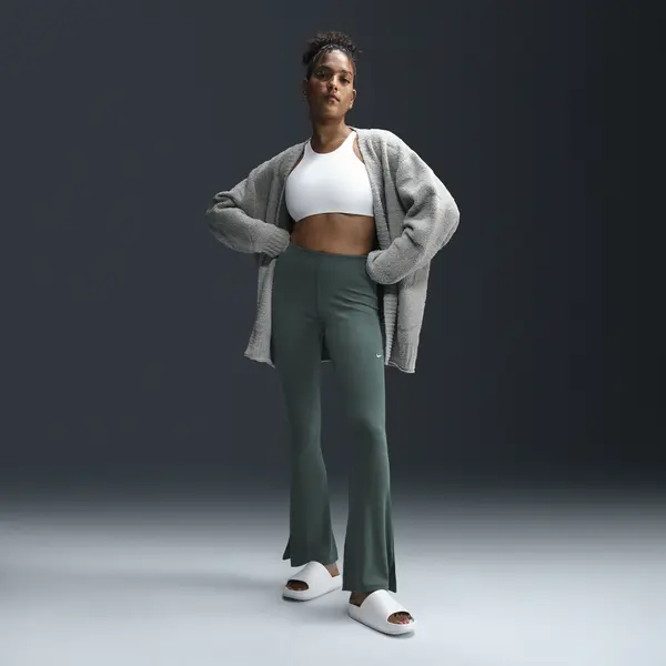 Nike Sportswear Chill Knit Tight Mini-rib Flared Leggings - Green