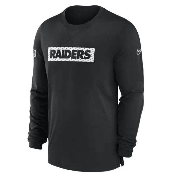 Nike Las Vegas Raiders Sideline Player Team Issue Dri-fit Long-sleeve Top - Black