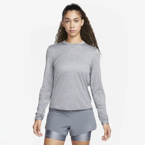 Nike Dri-fit Swift Element Uv Crew-neck Running Top - Grey