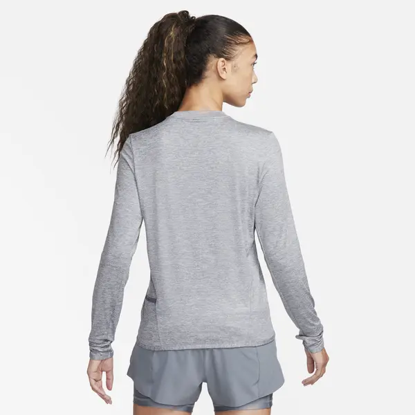 Nike Dri-fit Swift Element Uv Crew-neck Running Top - Grey