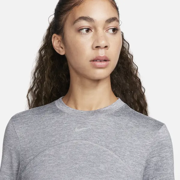 Nike Dri-fit Swift Element Uv Crew-neck Running Top - Grey