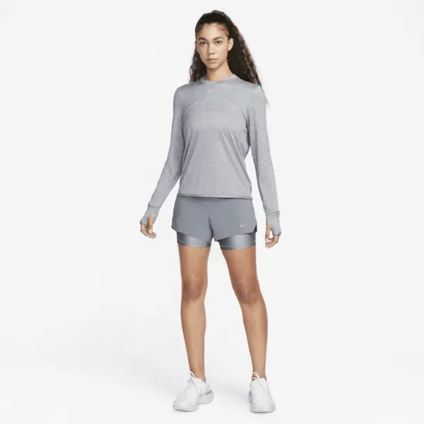 Nike Dri-fit Swift Element Uv Crew-neck Running Top - Grey