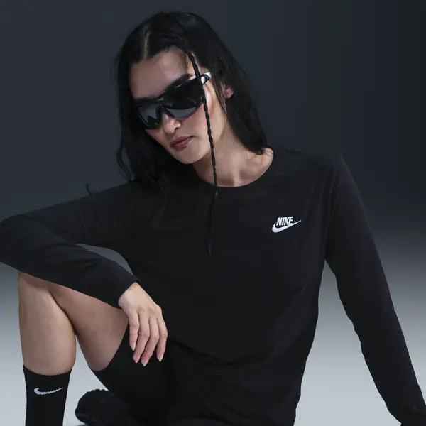 Nike Sportswear Club Long-sleeve T-shirt - Black