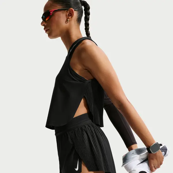 Nike Aeroswift Dri-fit Adv Cropped Running Tank Top - Black