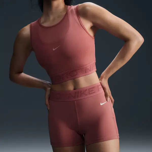 Nike Pro Mid-rise 3" Mesh-paneled Shorts