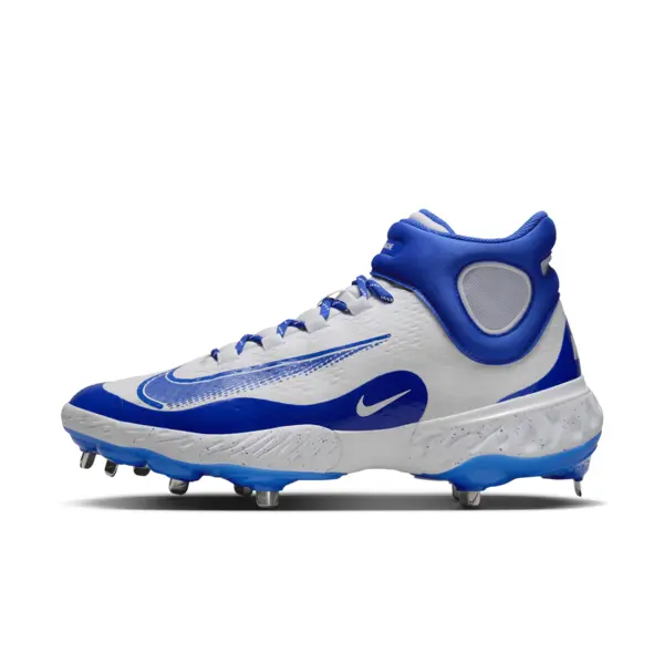 Nike Alpha Huarache Elite 4 Mid Baseball Cleats In White  display picture 1