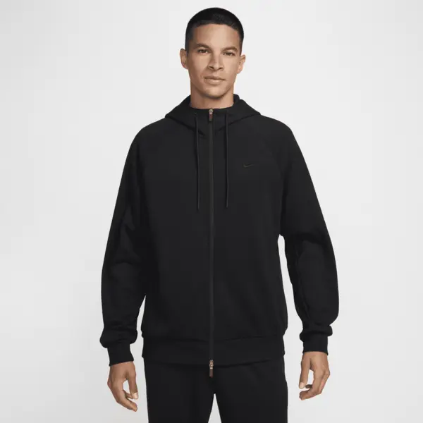 Nike Primary Fleece Dri-fit Uv Full-zip Performance Hoodie - Black